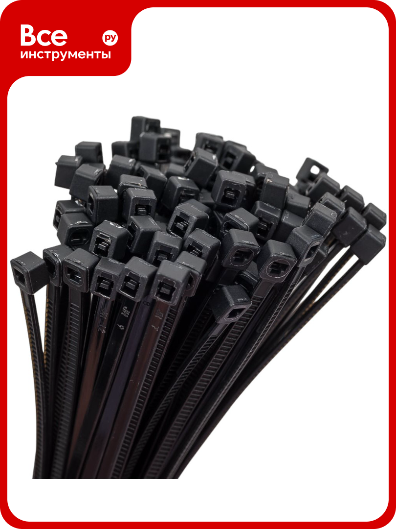 Нейлоновые стяжки Fortisflex НСС EasyFix 3x250 мм, черный, 100 шт. 89922