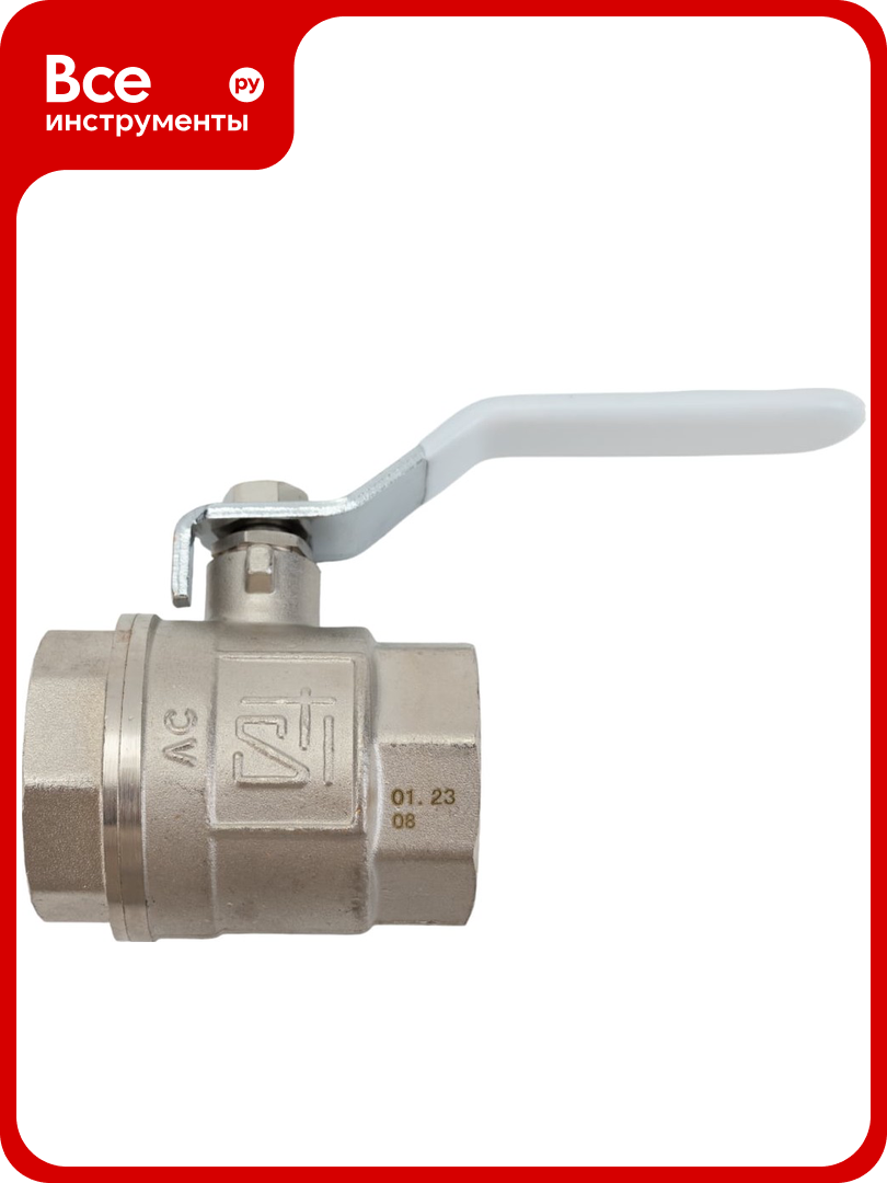 Шаровой латунный кран STI Ду32 Ру25 полнопроходной (муфта-муфта) рычаг D160-05275