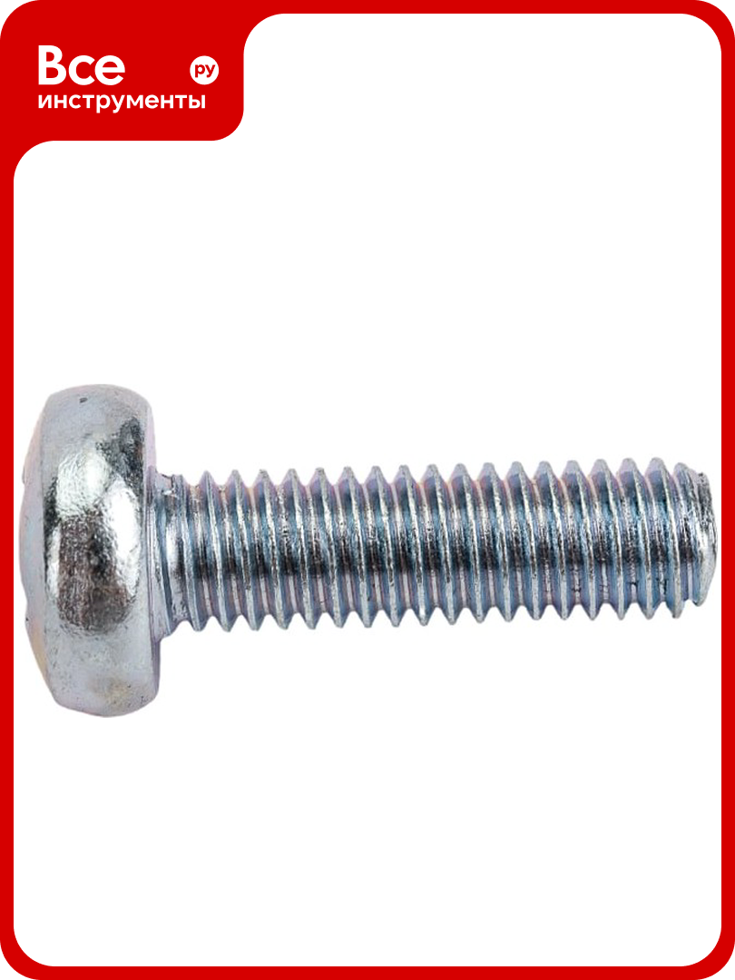 Винт Tech-Krep/Zitar DIN7985 с полукруглой головкой, оцинкованный М6х20 10 шт - пакет 103021