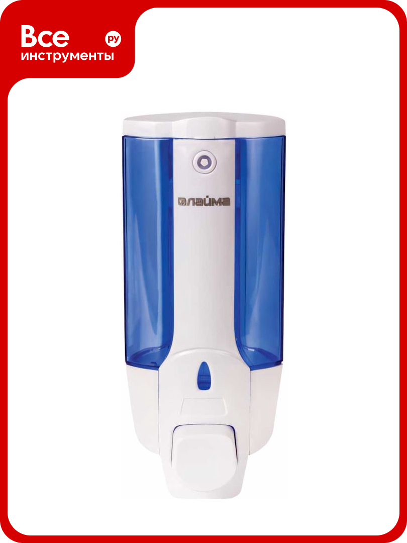 Диспенсер для жидкого мыла лайма наливной, 0,38 л, ABS-пластик, белый,603921