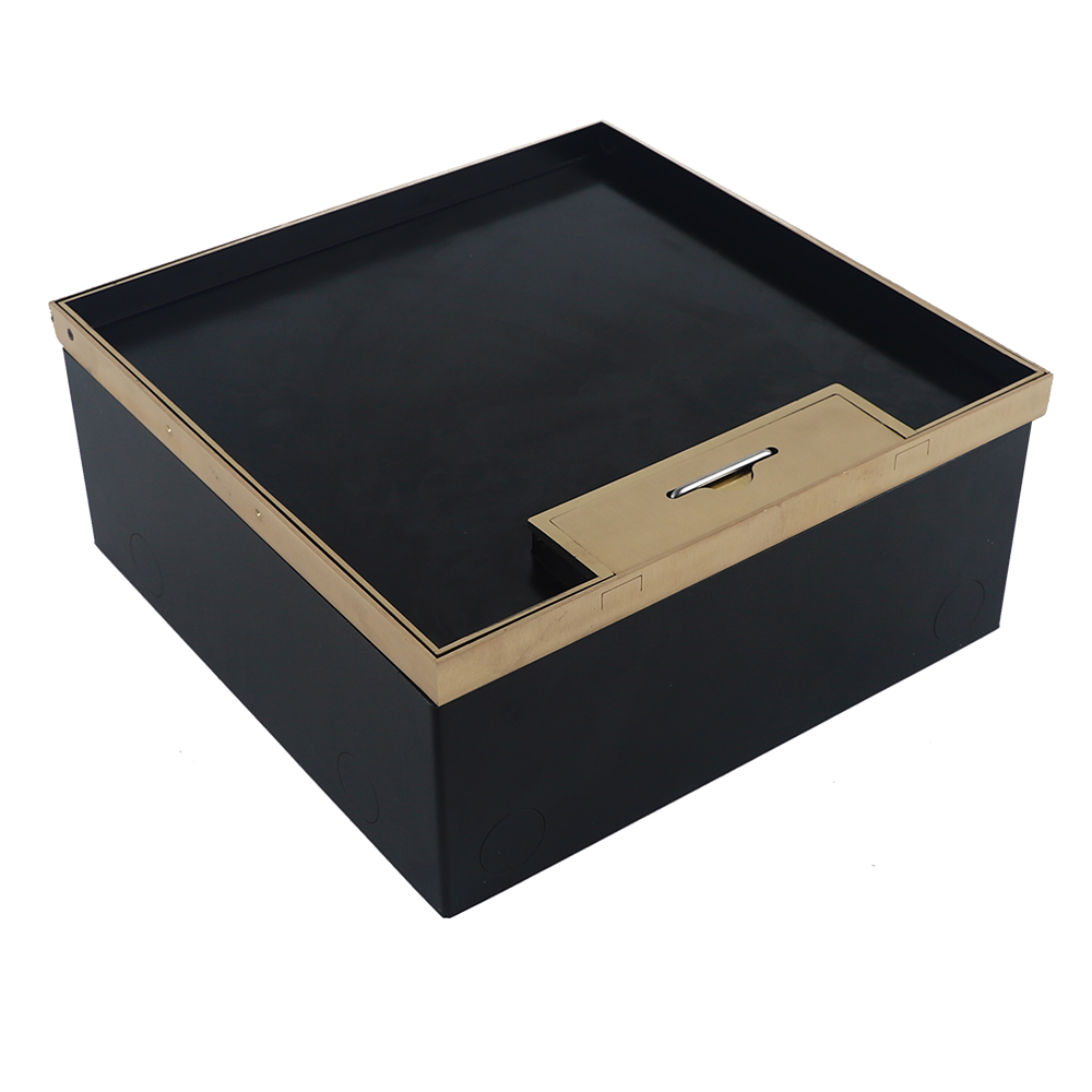 Лючок для вертикальной установки 6 модулей 45х45мм + 6 модулей 22,5х45мм, с крышкой, металл, цвет латунь, Donel