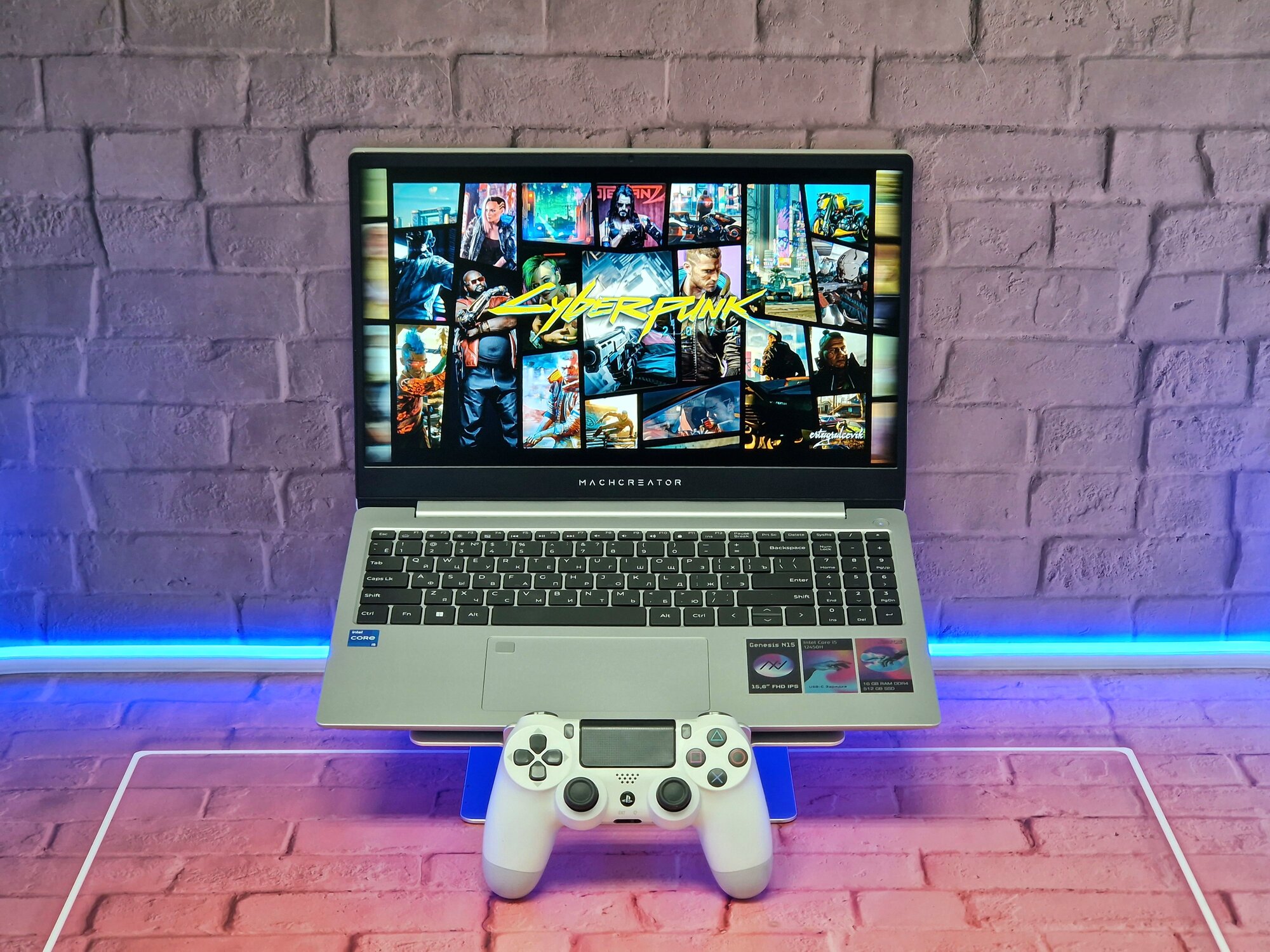 15.6 Ноутбук MACHCREATOR GENESIS N15, IPS FHD, Core i5 12450H, 16 ГБ, SSD 512 ГБ, Intel UHD Graphics, Win11, серебристый