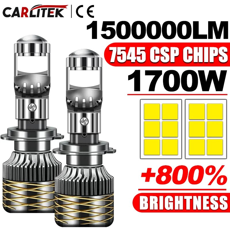 H7 H4 H11 Светодиодная фара с линзой проектора H8 9005 9006 HB3 HB4 Автомобильная лампа 6000K Canbus Turbo Высокая мощность Мини-авто/мото Лампа Противотуманная фара H4