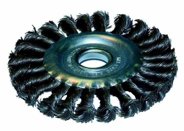 Щетка крацовка 888 для УШМ, плоская, крученая, стальная проволока, 100мм / инструменты