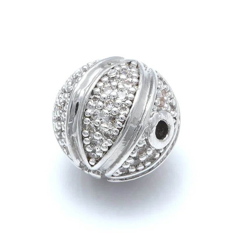 Медные шариковые бусины YANASI 10 мм Platinum