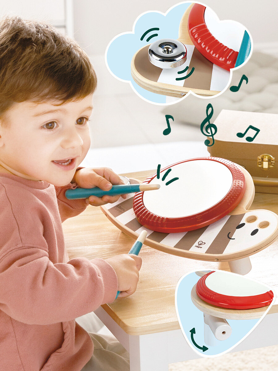 Серия Пастель Музыкальная игрушка для малышей Hape Барабан "Улитка" E8532_HP