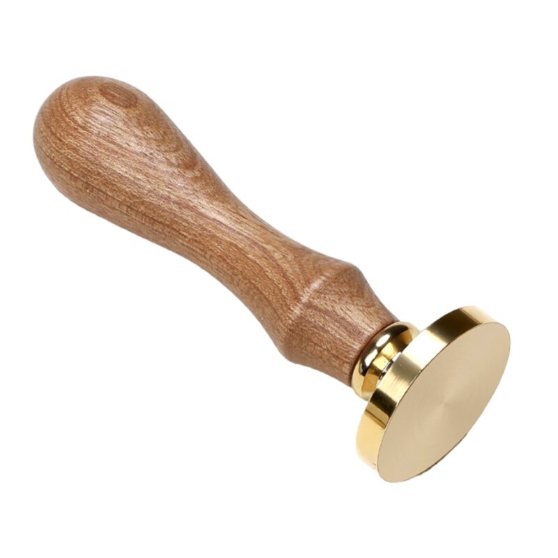 Seal Stamp with Wood Handle Set Round Square Flower Heart Shape Craft Stamp Head