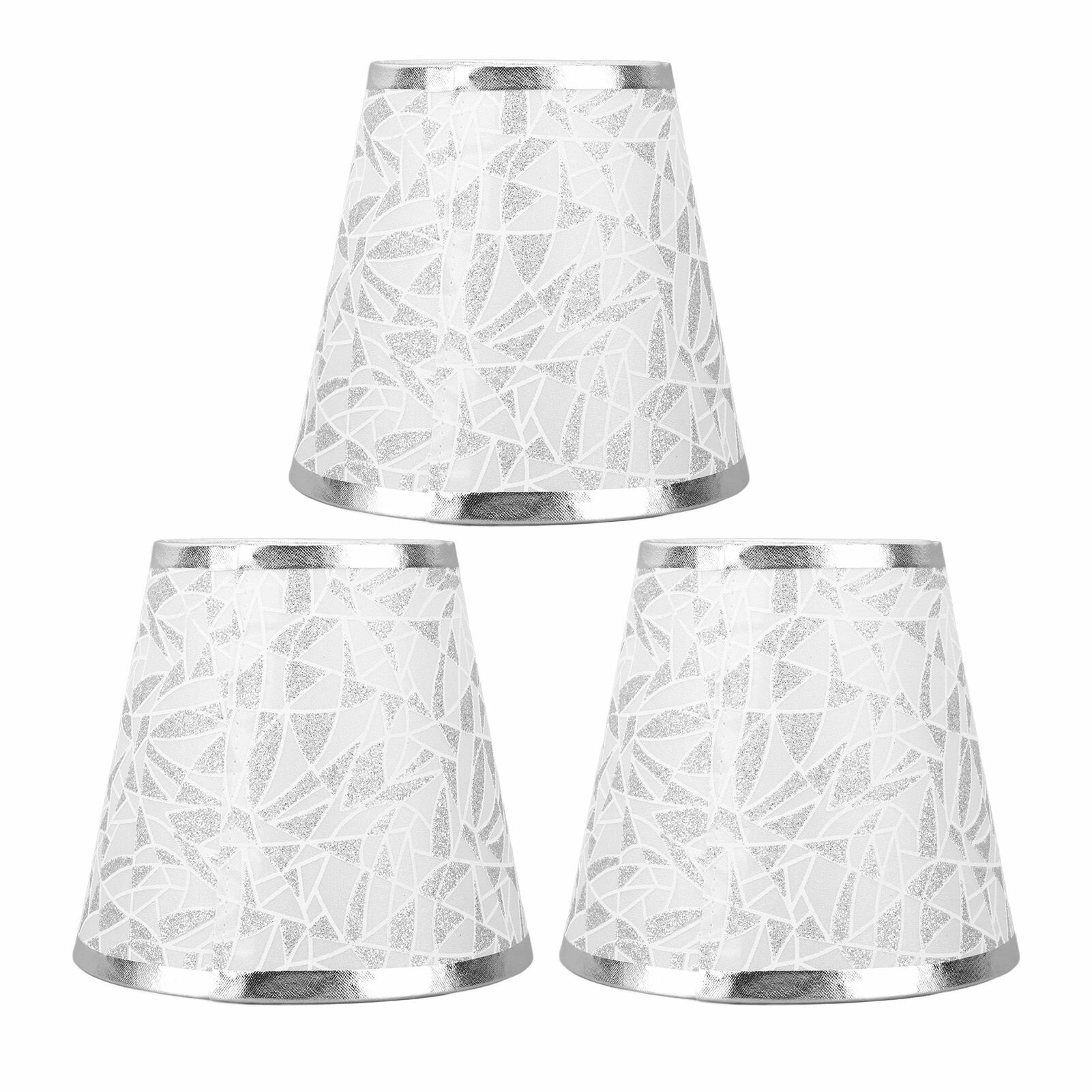 Тканевый абажур с клипсой, дизайн, современный ствол, тканевые абажуры для лампочки E14, люстра, настенный светильник, 3 шт, серебро