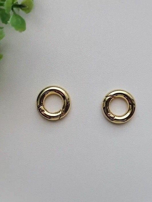 Кольцо карабин для бижутерии 2 шт. Латунь, позолота. Фурнитура для бижутерии Корея.