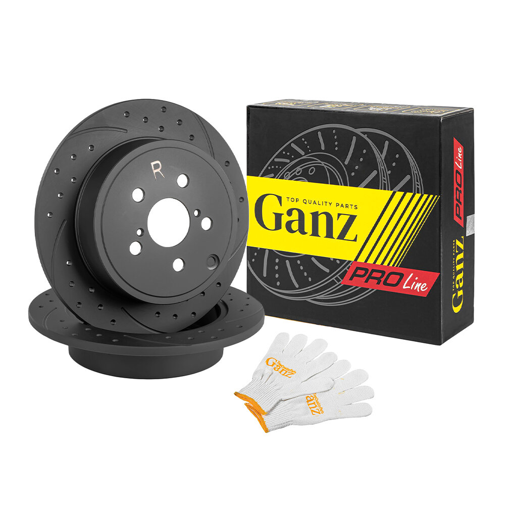 Диск тормозной задний перфорированный PRO-Line с покрытием (компл.2 шт) TOYOTA Avensis 1.6-2.4 03 GANZ GIJ06119S