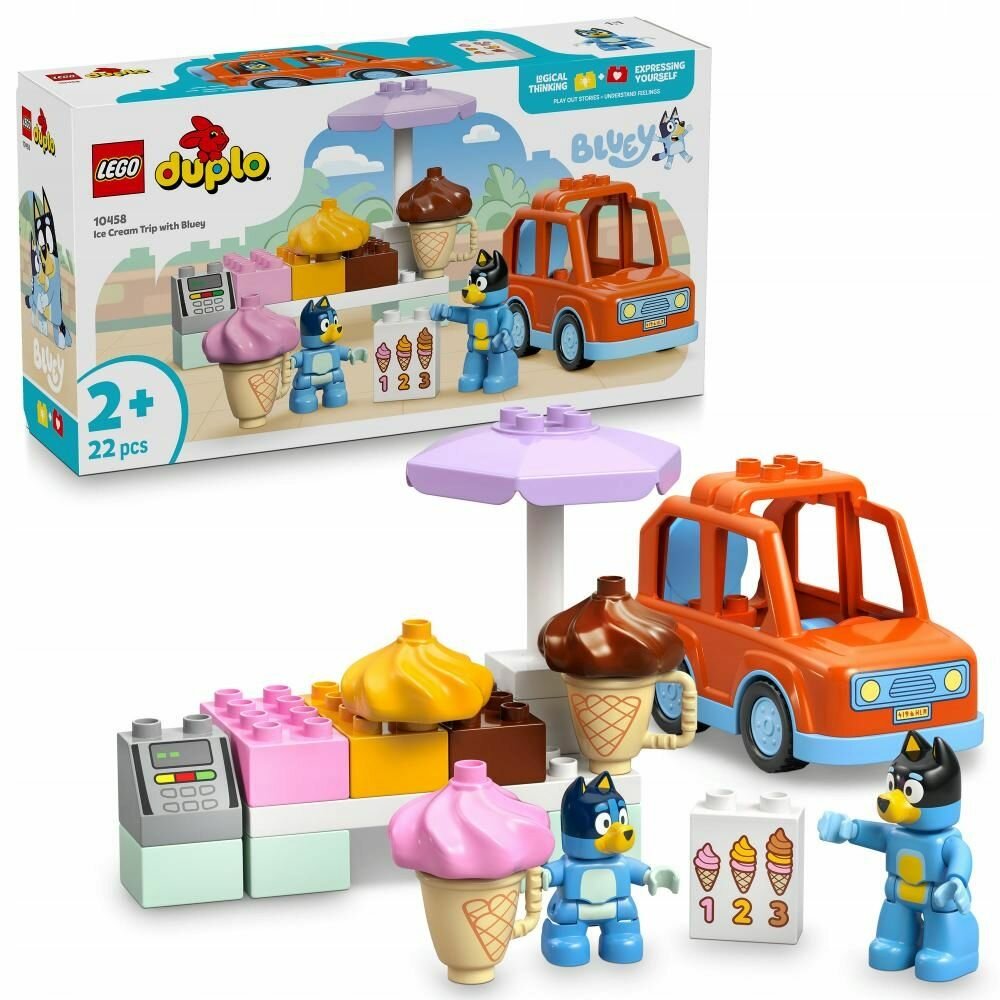 Конструктор LEGO Duplo Bluey - Путешествие за мороженым с Блю - Лего Дупло 10458