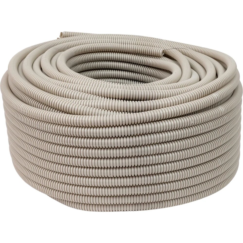 Гофрированная труба ПВХ Gigant легкая серая D20 с зондом 100м 10120-100GI для прокладки электрических сетей