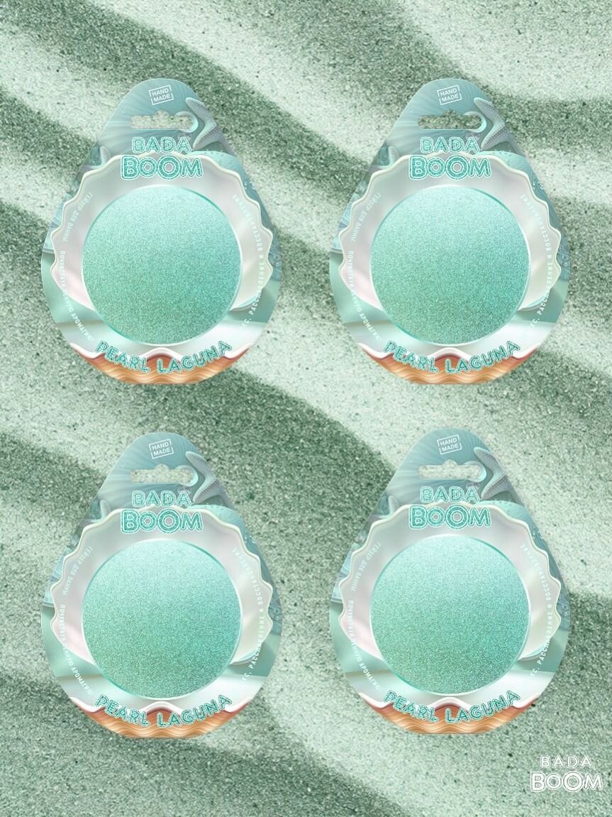 Набор бомбочек для ванны с шиммером BADA BOOM 7 см PEARL LAGUNA (аромат Warm sandal) 4 шт. по 170 г