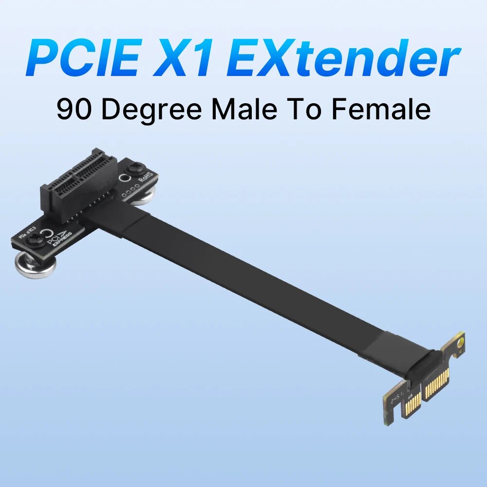 Удлинитель PCIE 1X к X1, 90-градусный прямоугольный стоящий кабель PCIE X1 для карты PCIE WiFi/адаптера M.2/карты PCIE