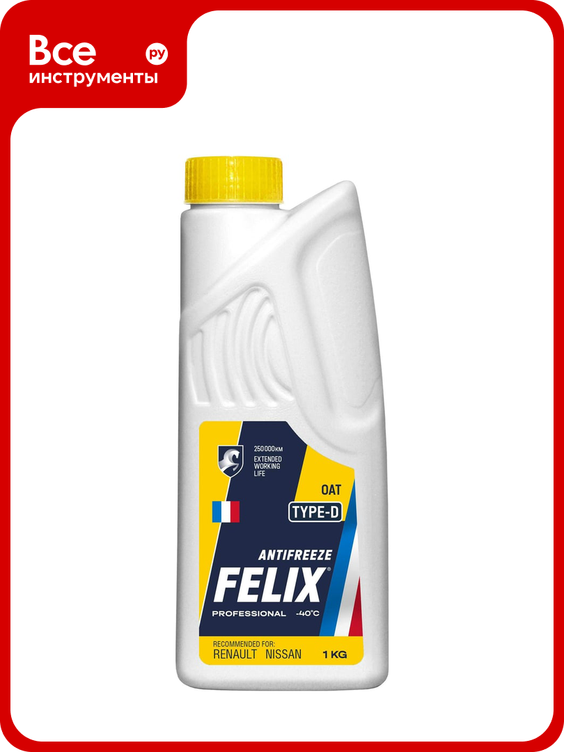 Антифриз FELIX TYPE D 1 кг, желтый 430206332