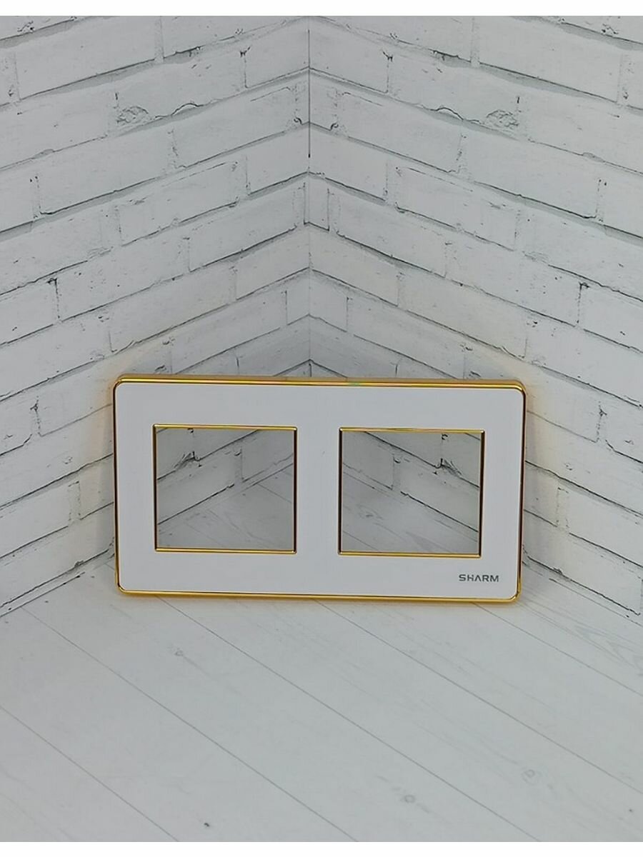 Рамка двойная белый/золото серия Acrylic 65