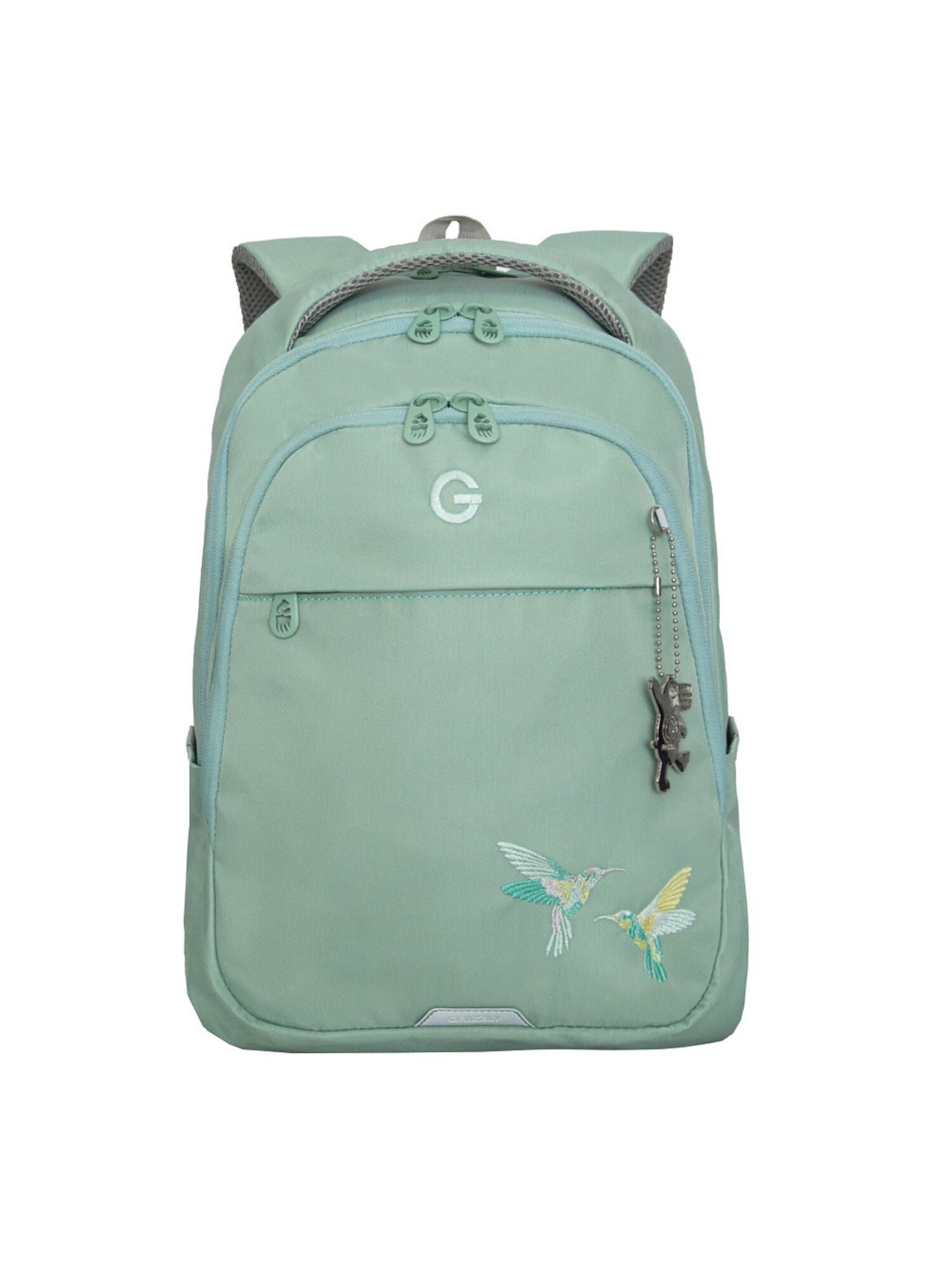 Рюкзак городской молодежный GRIZZLY, RD-540-2, мятный, 29х40х18