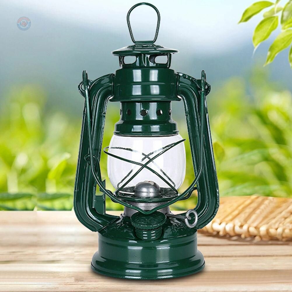 Винтажная керосиновая лампа для кемпинга и декора - атмосферное освещение для дома и улицы, металлический фонарь с мягким теплым светом