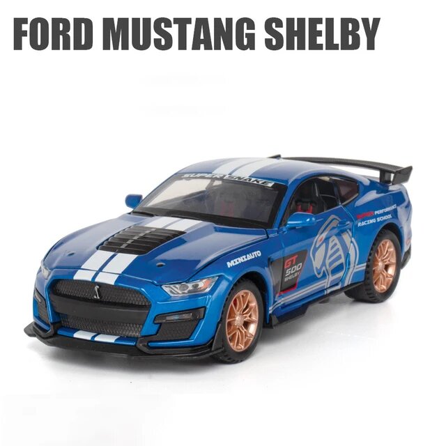 1:32 Высокоточная имитация суперкара Ford Mustang Shelby GT350, модель автомобиля из сплава, детская игрушечная машинка с 4 открытыми дверями, подарки для детей GT500