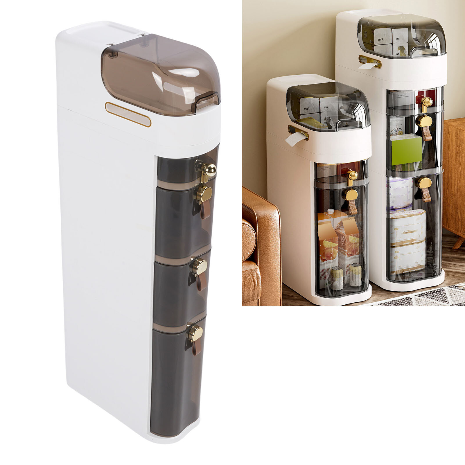 Шкаф для хранения в ванной комнате PP PC узкий тонкий органайзер небольшой угловой шкаф с 4 колесами для туалетной бумаги кухонный прачечный 5 слоев