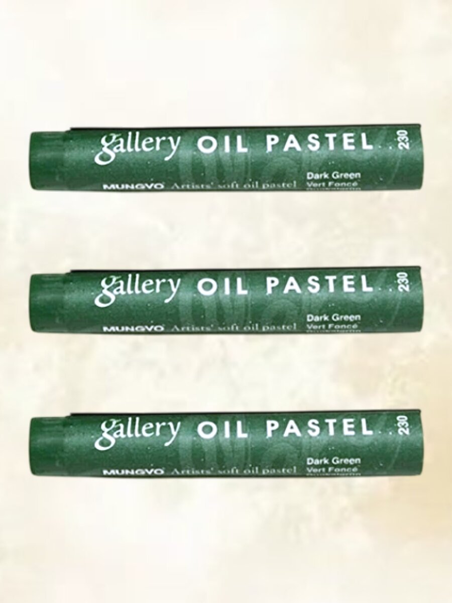 Пастель масляная мягкая профессиональная MUNGYO Gallery Тёмно-зелёный №230 (3шт)