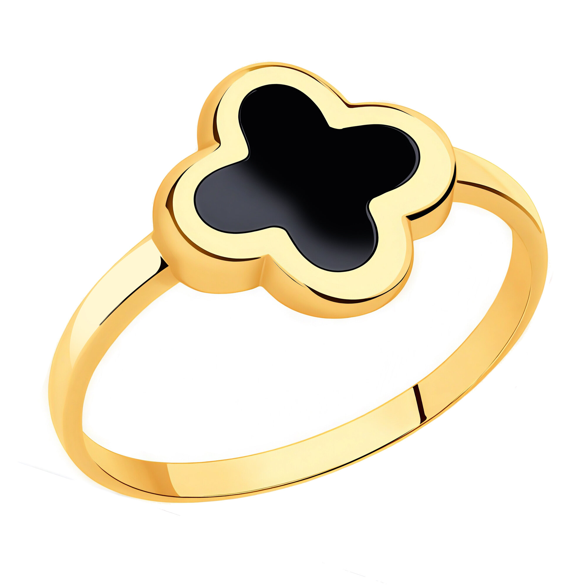 Кольцо, красное золото, 585 проба, эмаль