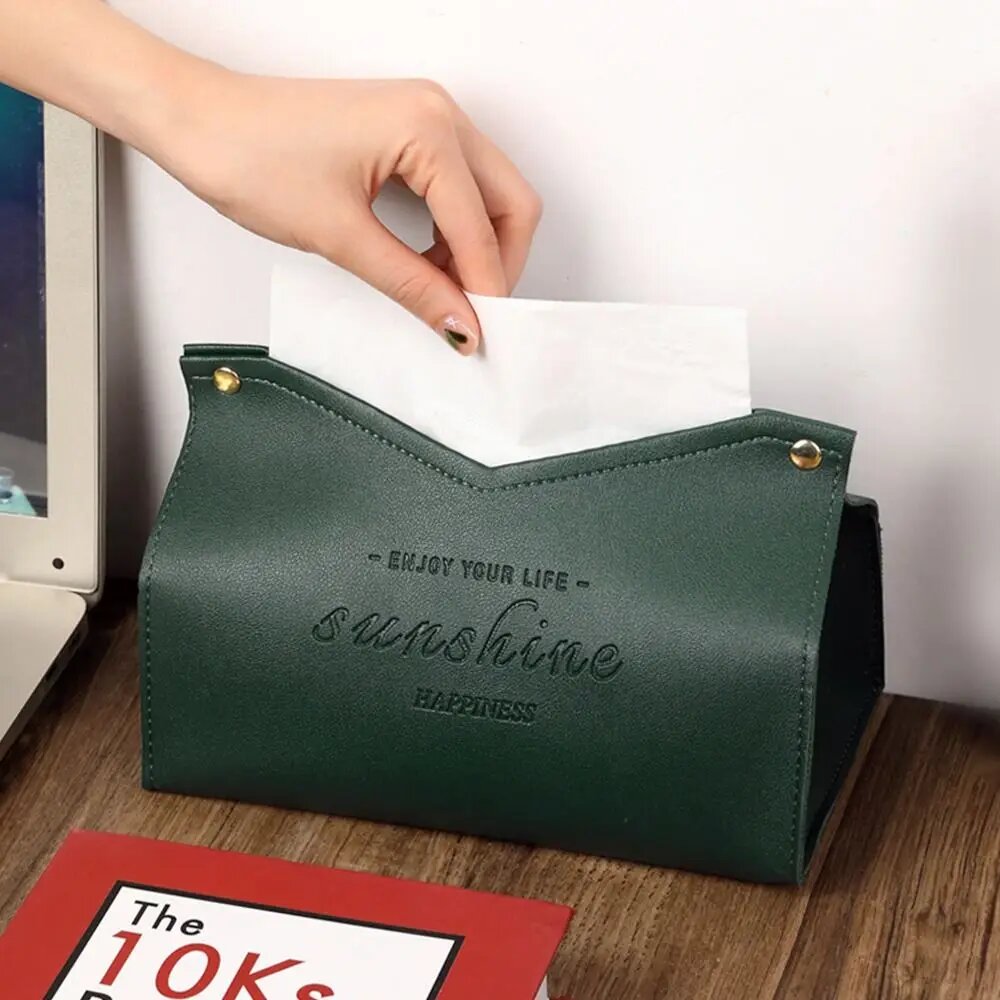 Кожаный диспенсер для салфеток Z 19 * 12 * 14 cm Оригинальная легкая салфетка картонная коробка гостиная — фото 1