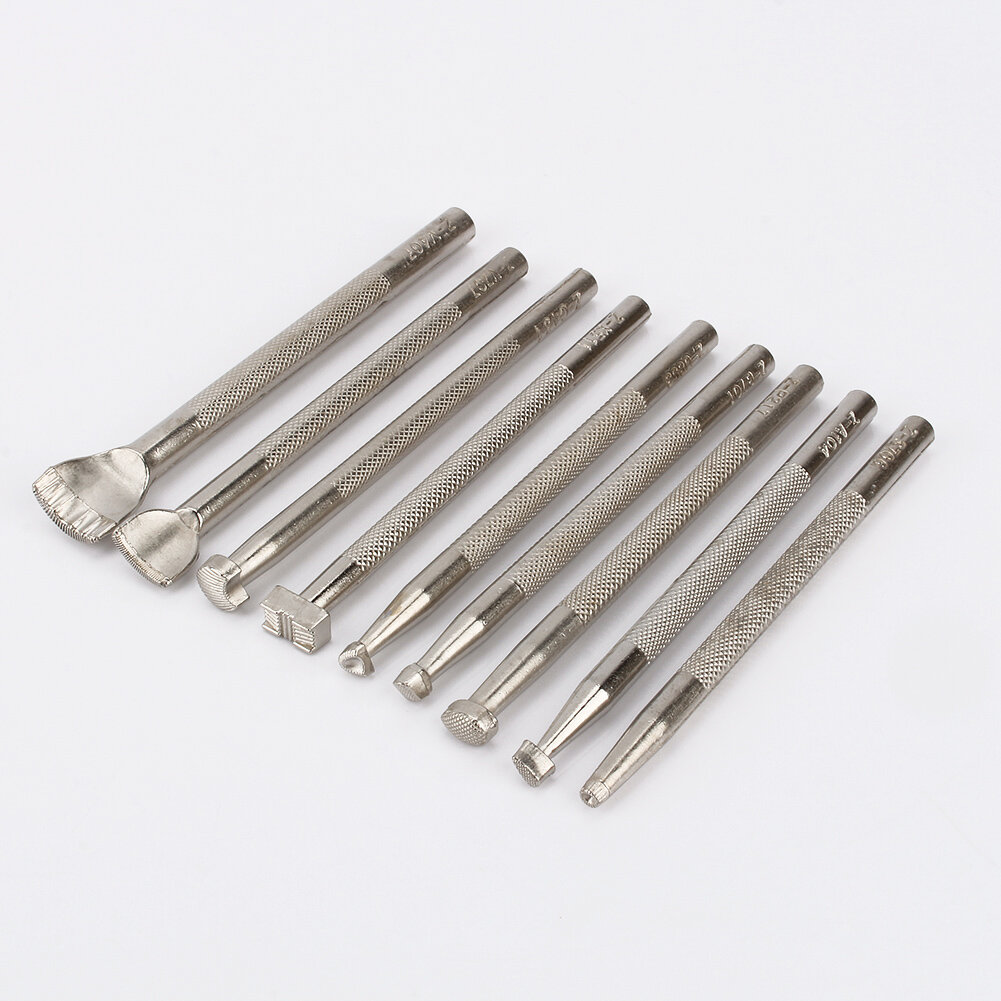 Набор из 9 штампов для изготовления и обработки кожи, инструменты для резьбы по коже, проекты своими руками и изделия из нее