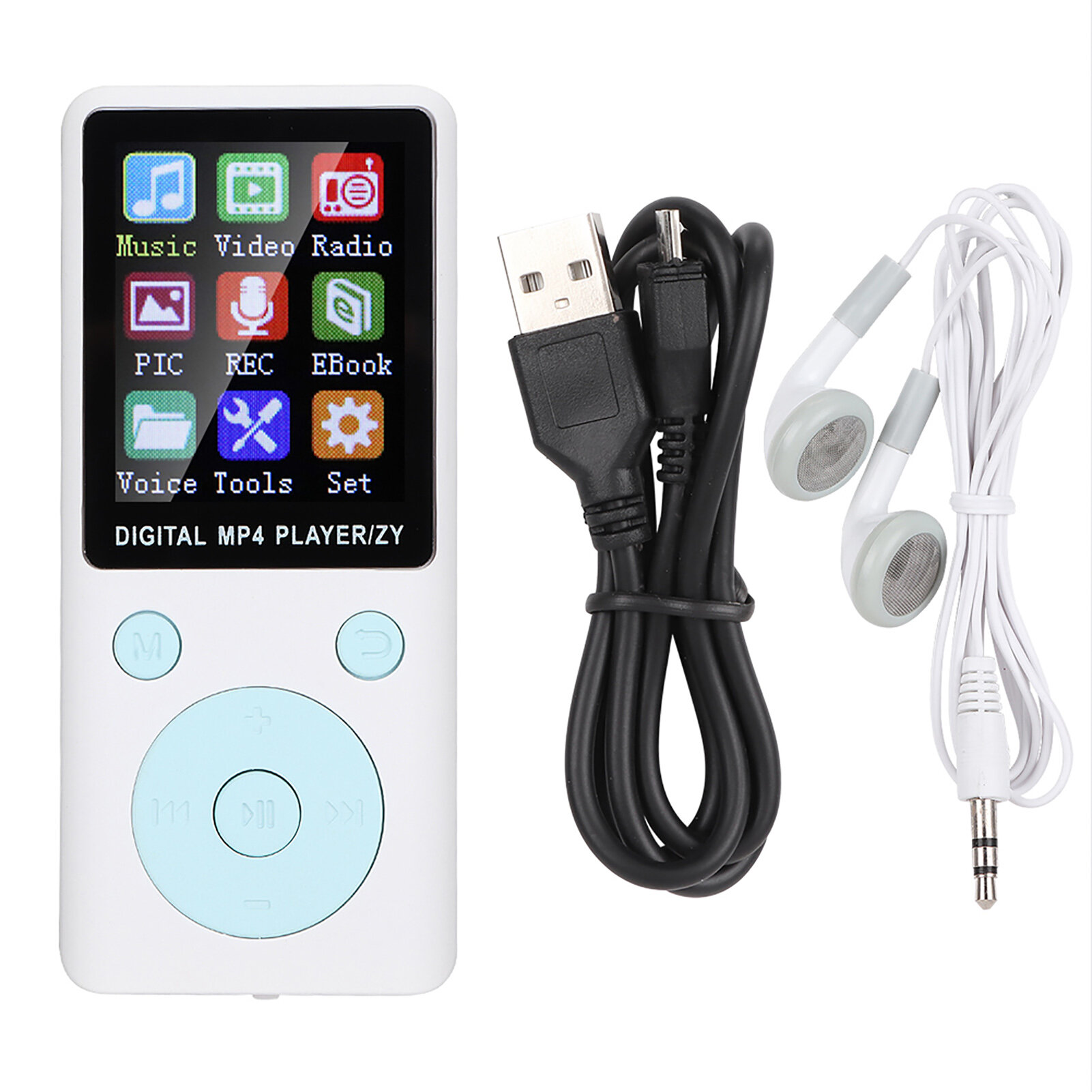 T1 Music Mp3 Mp4 Player 8g Bluetooth Support 32G карта памяти круглые кнопки белые