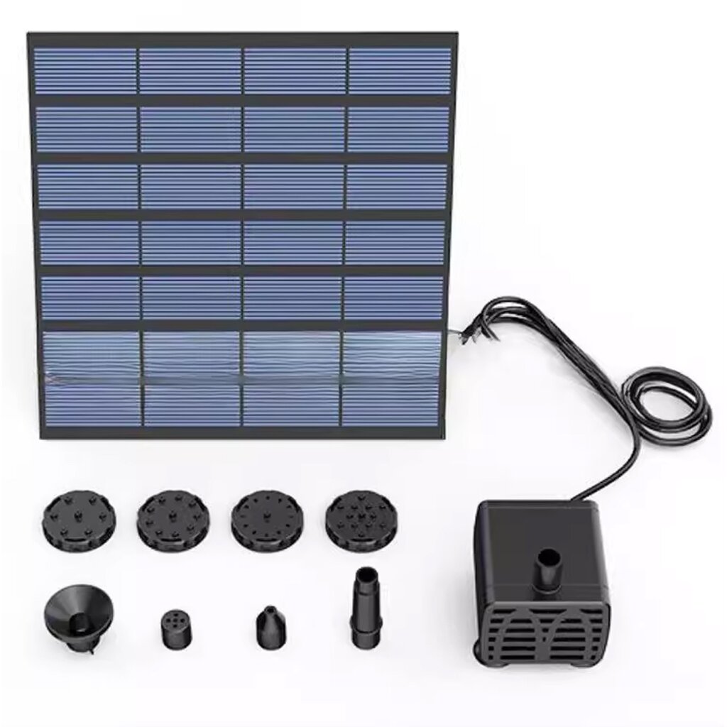 Солнечный мини-фонтан разделил 11-сантиметровую небольшую квадратную прижимную пластину