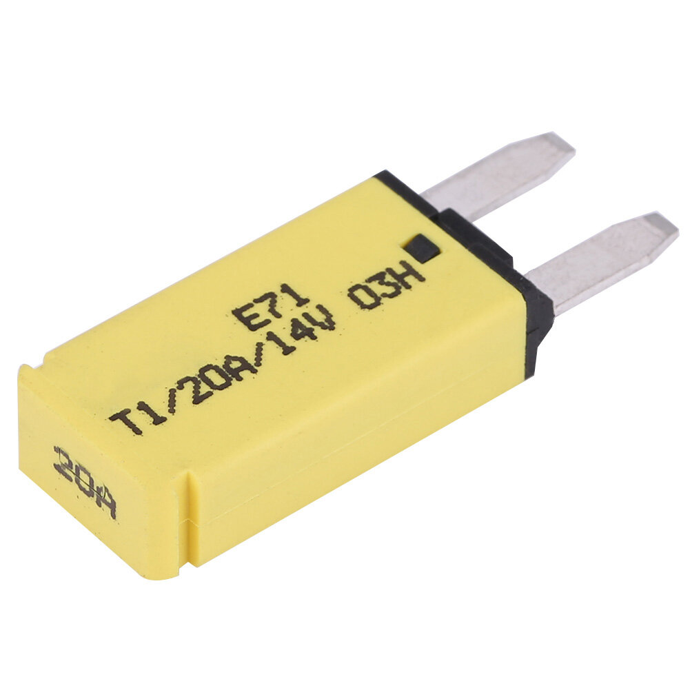 Предохранители Лезвия Миниого Автоматического Выключателя с Автоматическим Сбросом Постоянного Тока 14V DC для Автомобиля Грузовика Лодки RV 20A Желтого цвета