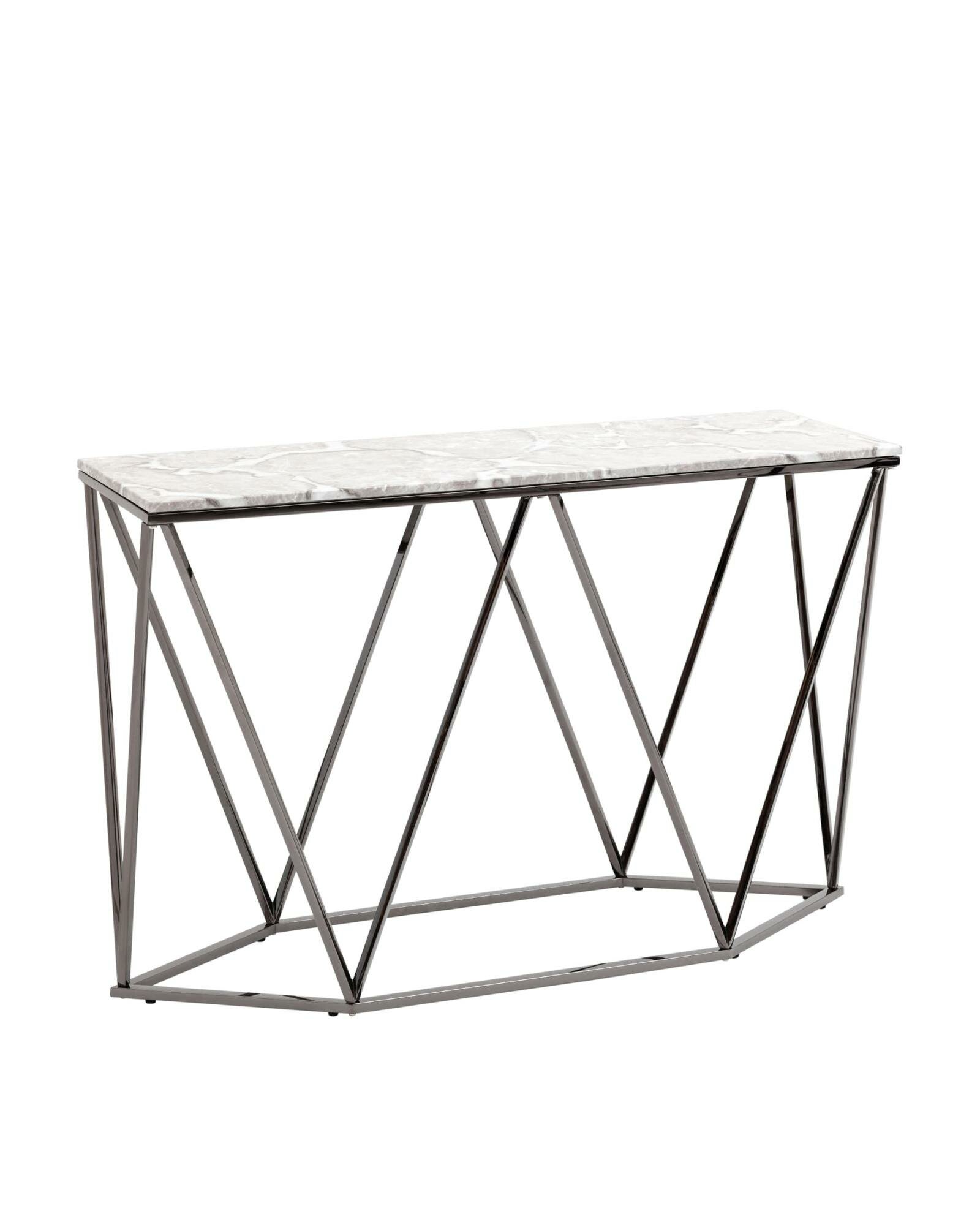 Журнальный столик Авалон 122*41 STOOL GROUP серый, прямоугольная столешница, оригинальное основание