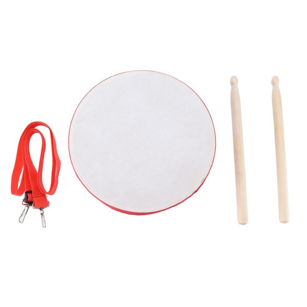 Детская Барабанная Игрушка, Двусторонняя Деревянная Барабанная Установка с Плечевым Ремнем и Барабанной Палочкой Музыкальный Инструмент Игрушка Детский Барабанный Подарок