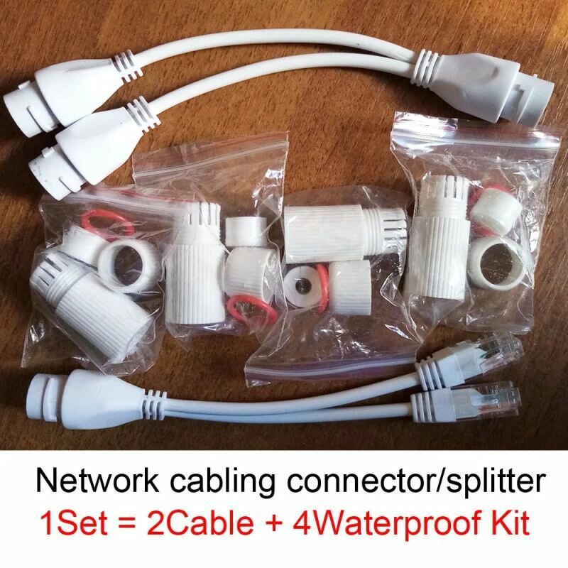 Разветвитель POE RJ45, сетевой кабельный разъем «2 в 1» для установки камеры безопасности, разветвитель POE, стандарт передачи IEEE802.3AT/AF