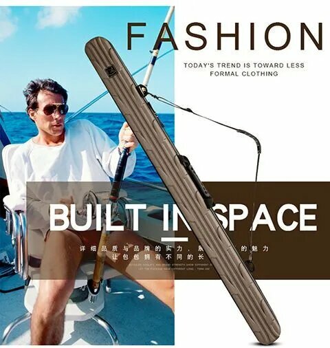 Чехол для удочек 145 см, для спиннинга с катушками, для снастей, жесткий, сумка рыболовная