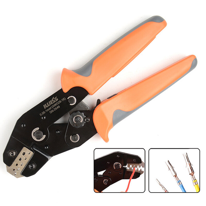 QUANBU 2020 IWISS SN-2549 Клещи для обжима клемм с храповым механизмом Электрик Calmp Tools Ручные обжимные инструменты Диапазон 0,08-1,0 мм2