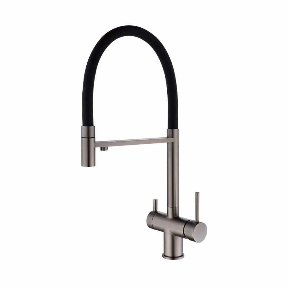 Смеситель для кухни ViEiR с подключением к фильтру воды, с магнитным держателем, графит V15039QH