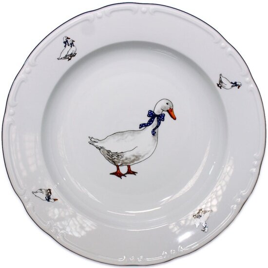 Тарелка глубокая Thun 1794 "Констанция", декор "Гуси", 23 см, 275 мл. (КСТ0013)