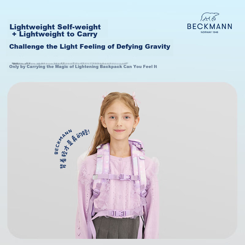 Beckmann Norwegian Elementary School Student Spine Protection Backpack Large Capacity High Appearance Value Reduce Burden Boys and Girls 4-6 Grade Children's Backpack