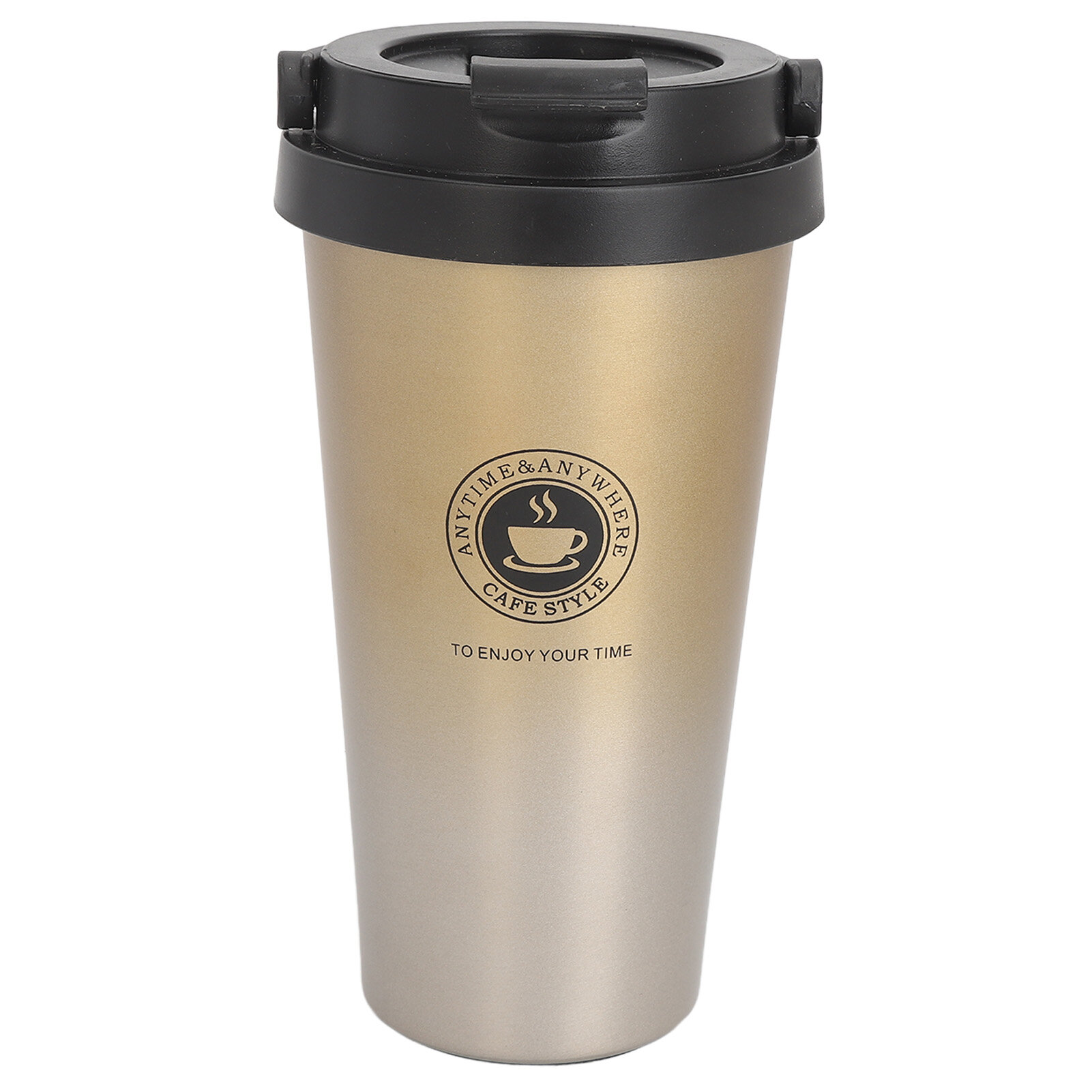 Кофейная кружка с изолированной кофейной кружкой с крышкой, проездной из нержавеющей стали, кофейная чашка портативная изолированная кофейная чашка Градиент Желтый 500 мл