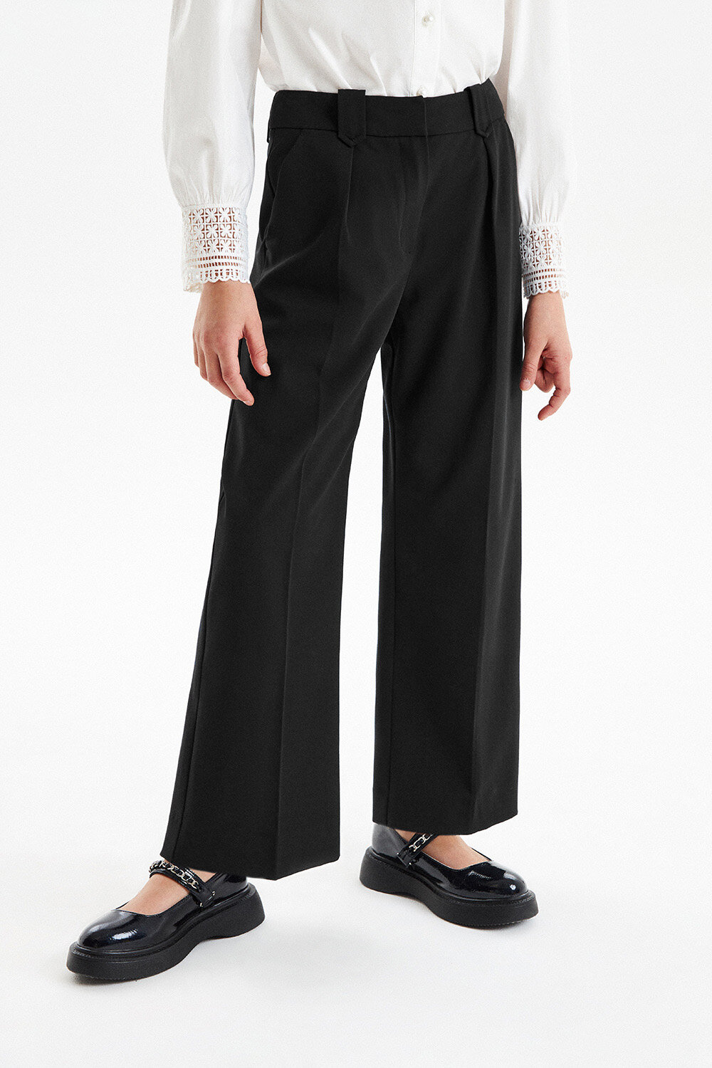 Брюки школьные широкие костюмные