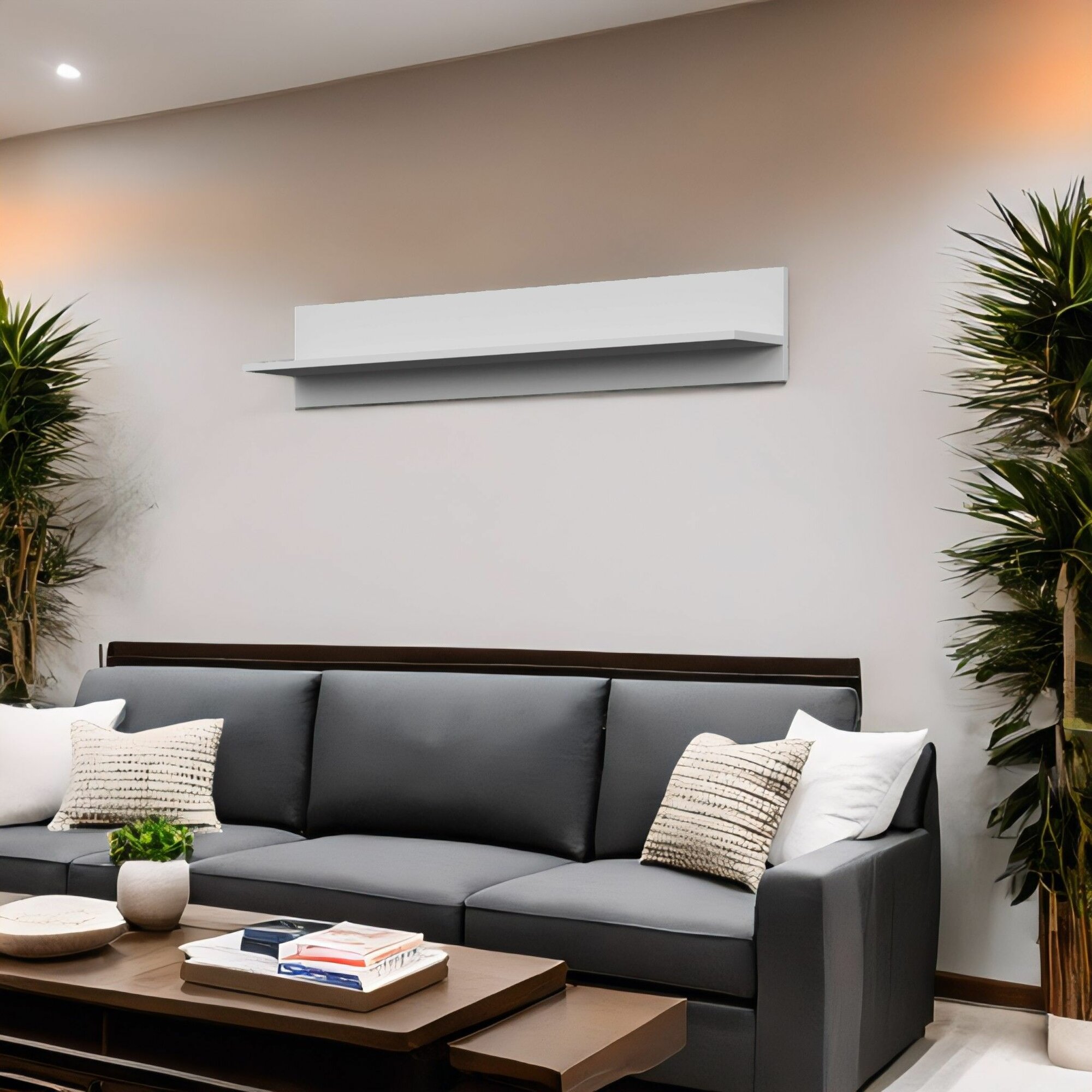 Полка, FUN, Полка настенная, полка настенная навесная, Белый , 115х20х16.6 см (ШхВхГ)