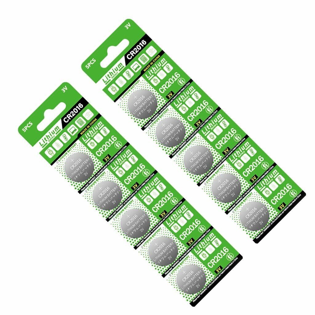 10шт Батарейки CR2016 Button Cell Batteries 3V DL2016 LM2016 Coin Cell Battery для Часов, Пультов дистанционного управления, Калькуляторов и многого другого