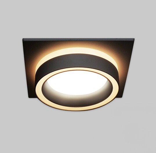 Светильник встраиваемый GX53 Spot 10881 с акрилом квадрат Чёрный