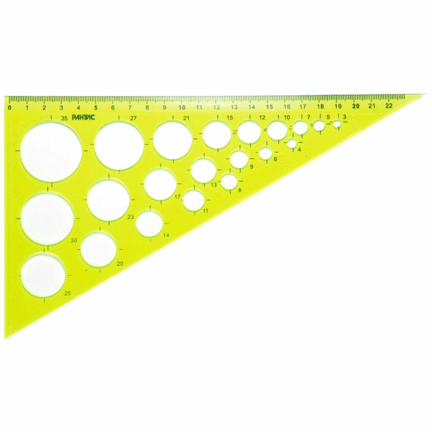 Угольник пласт. 25см 30гр. прозр.