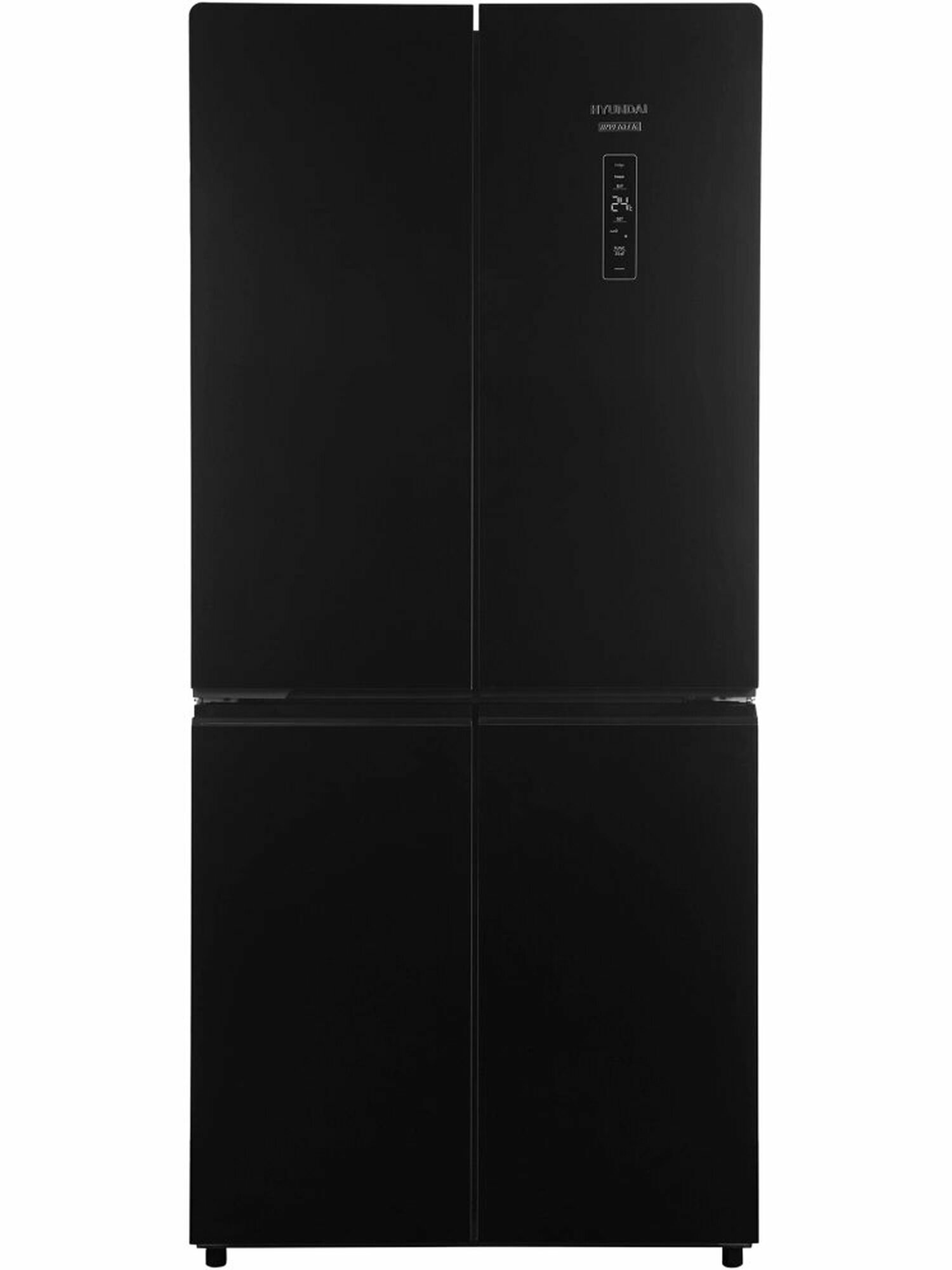 Холодильник Hyundai CM45083F Side by Side, инверторный, трехкамерный, 433 (289/144) л, No Frost, черный