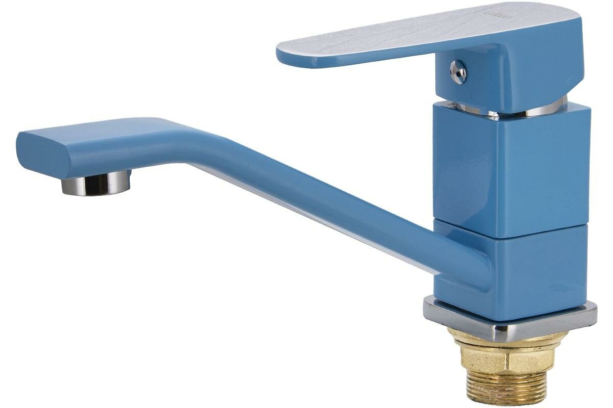 Смеситель для раковины с гайкой Ekko, синий E45304, стильный дизайн
