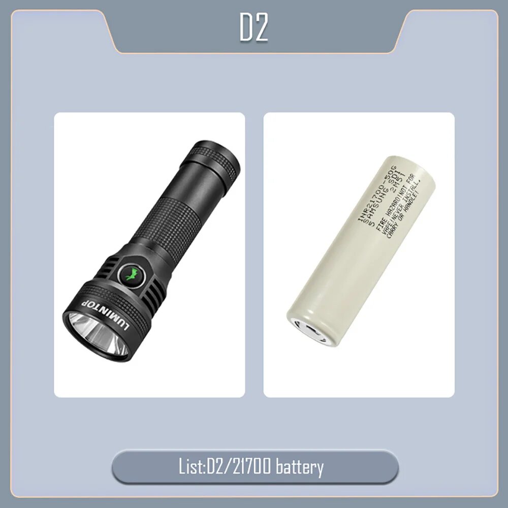 LUMINTOP D2 фонарик армейский зеленый 1000 люмен with 21700 battery