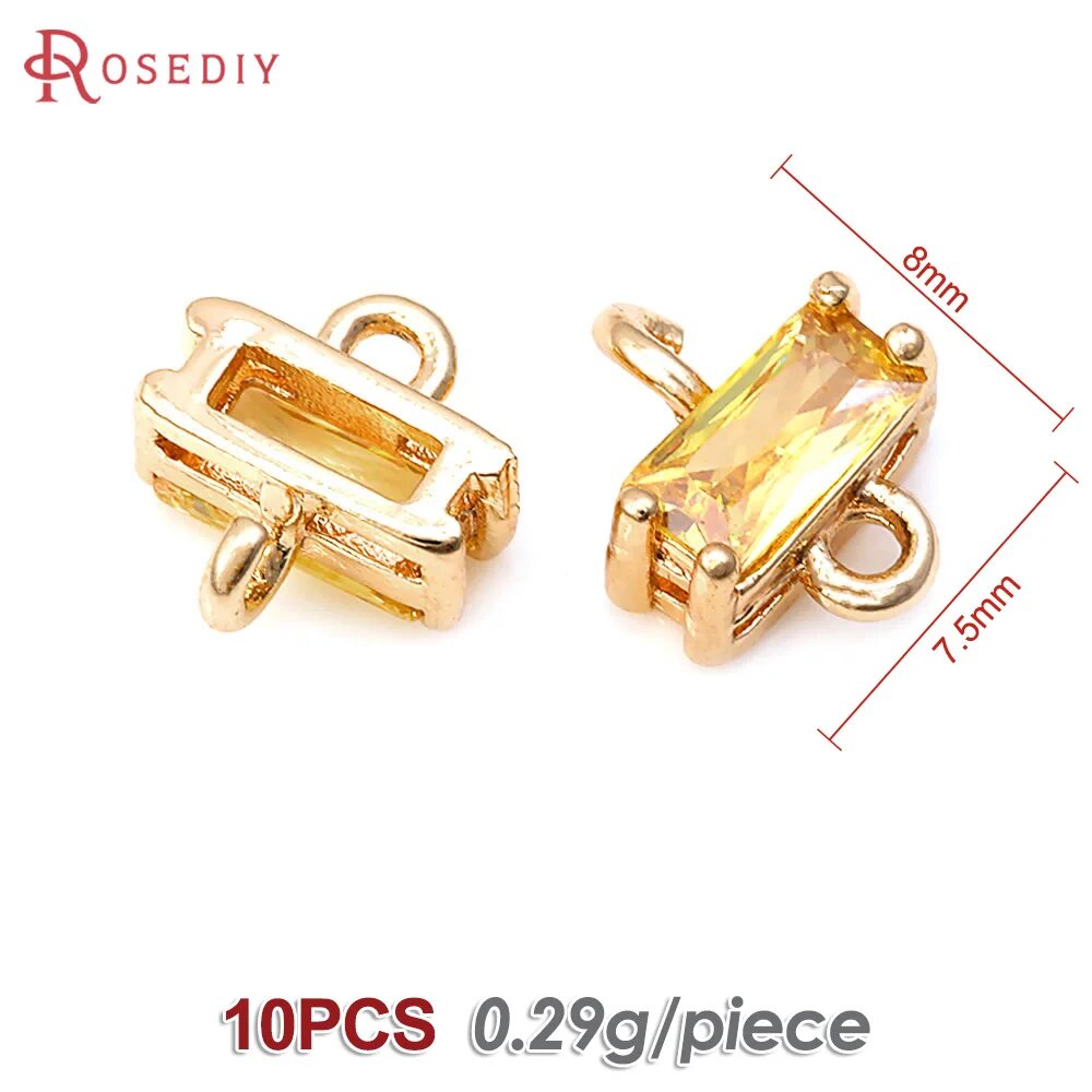 Подвески Rosediy латунные стеклянные 18-каратного золота 54844-Yellow