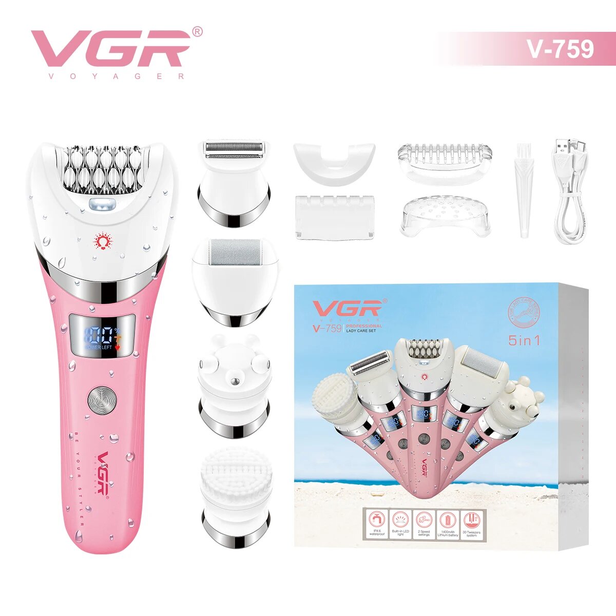 Эпилятор VGR V-759, pink